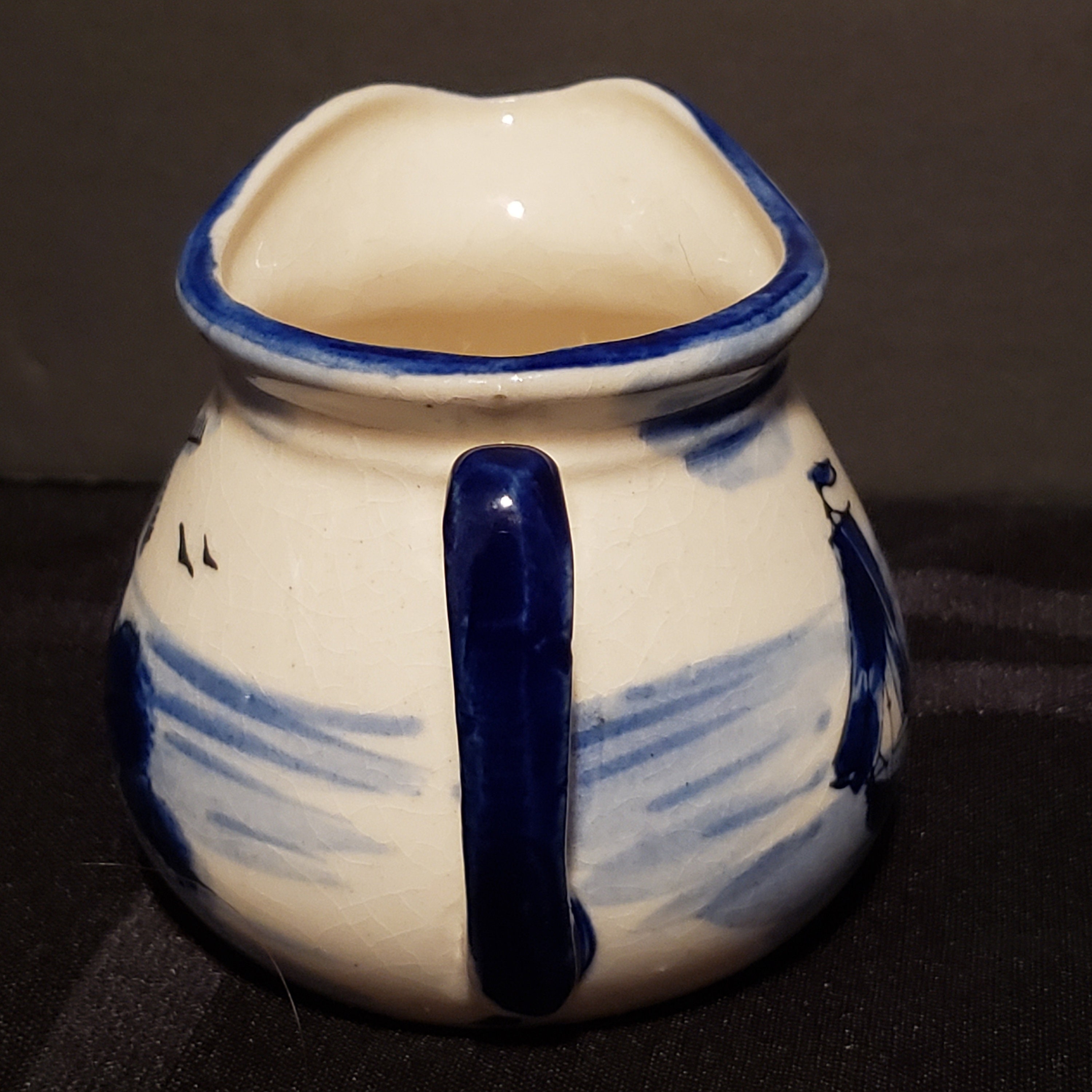 Vintage Delft Blue Miniature Pitcher Windmill Ship Made in - Etsy