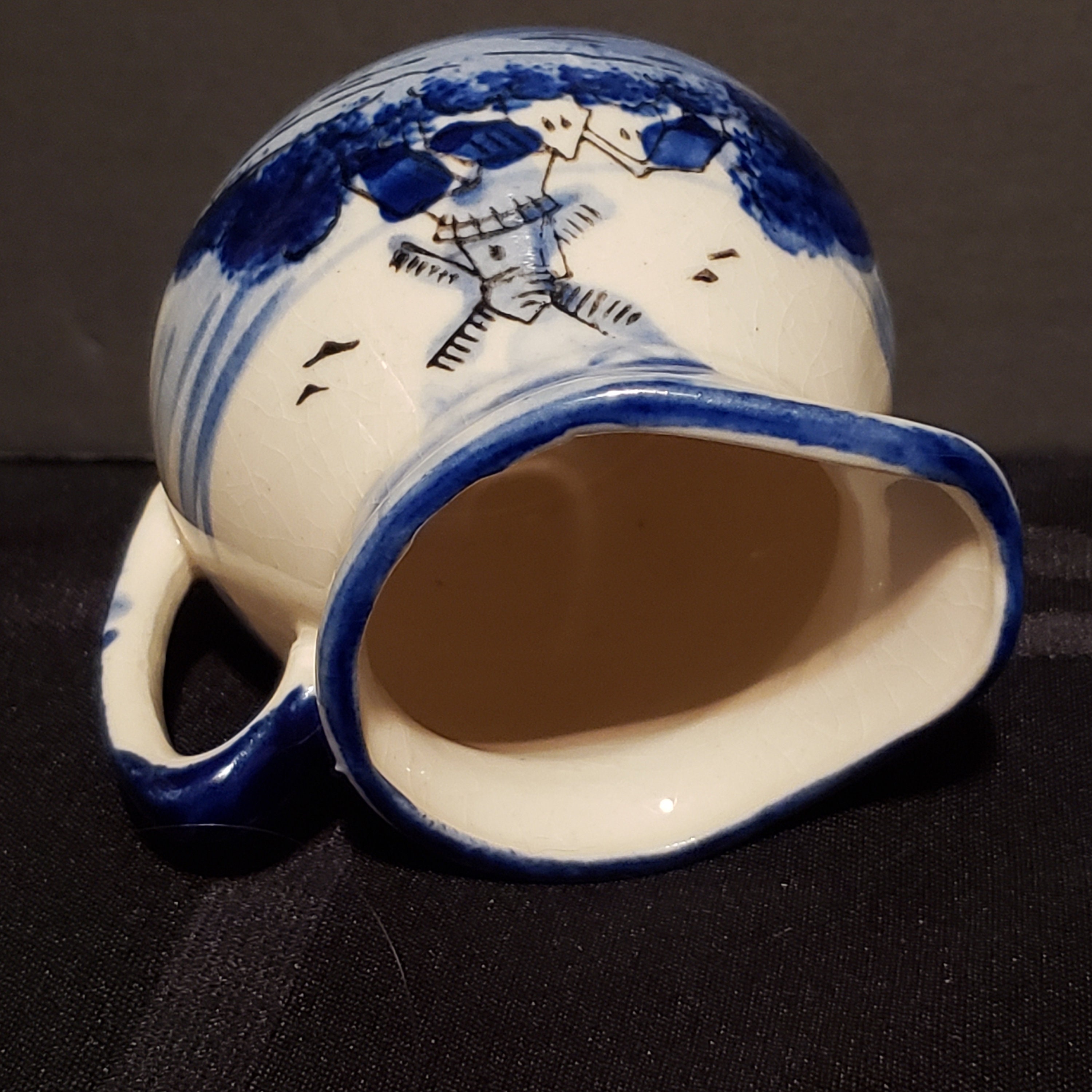 Vintage Delft Blue Miniature Pitcher Windmill Ship Made in - Etsy