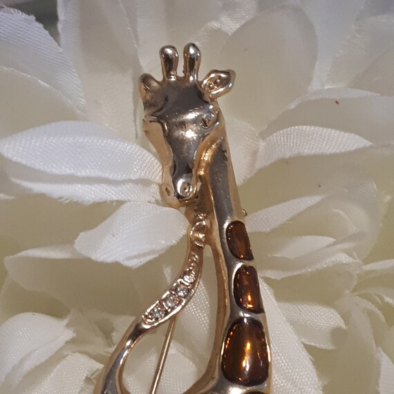 Vintage giraffe brooch pin - Gem