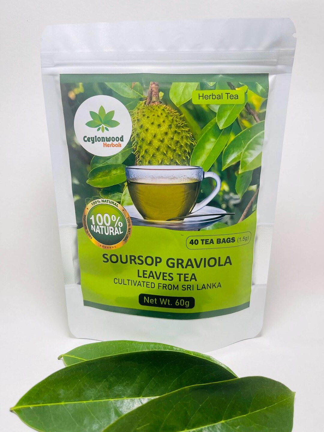 Soursop Leaves Tea NATURAL Graviola Guyabano Annona Muricata 40pcs Tea ...