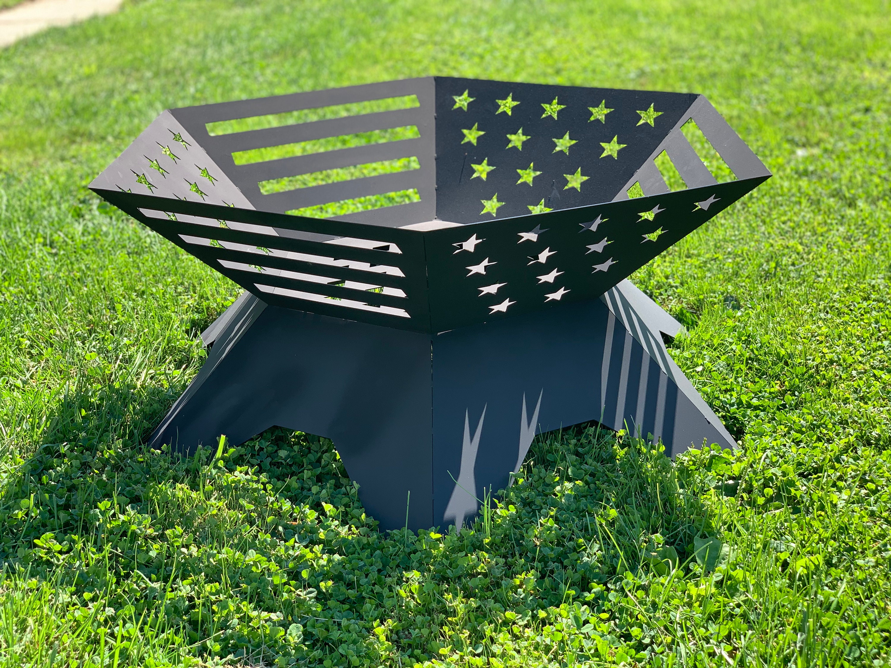 36" American Flag Hexagon Fire Pit DXF ONLY - Etsy