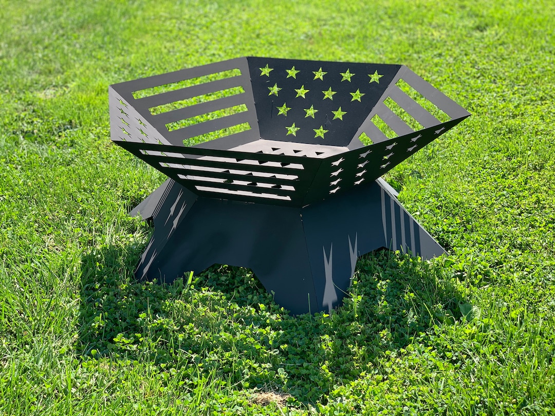 36" American Flag Hexagon Fire Pit DXF ONLY - Etsy