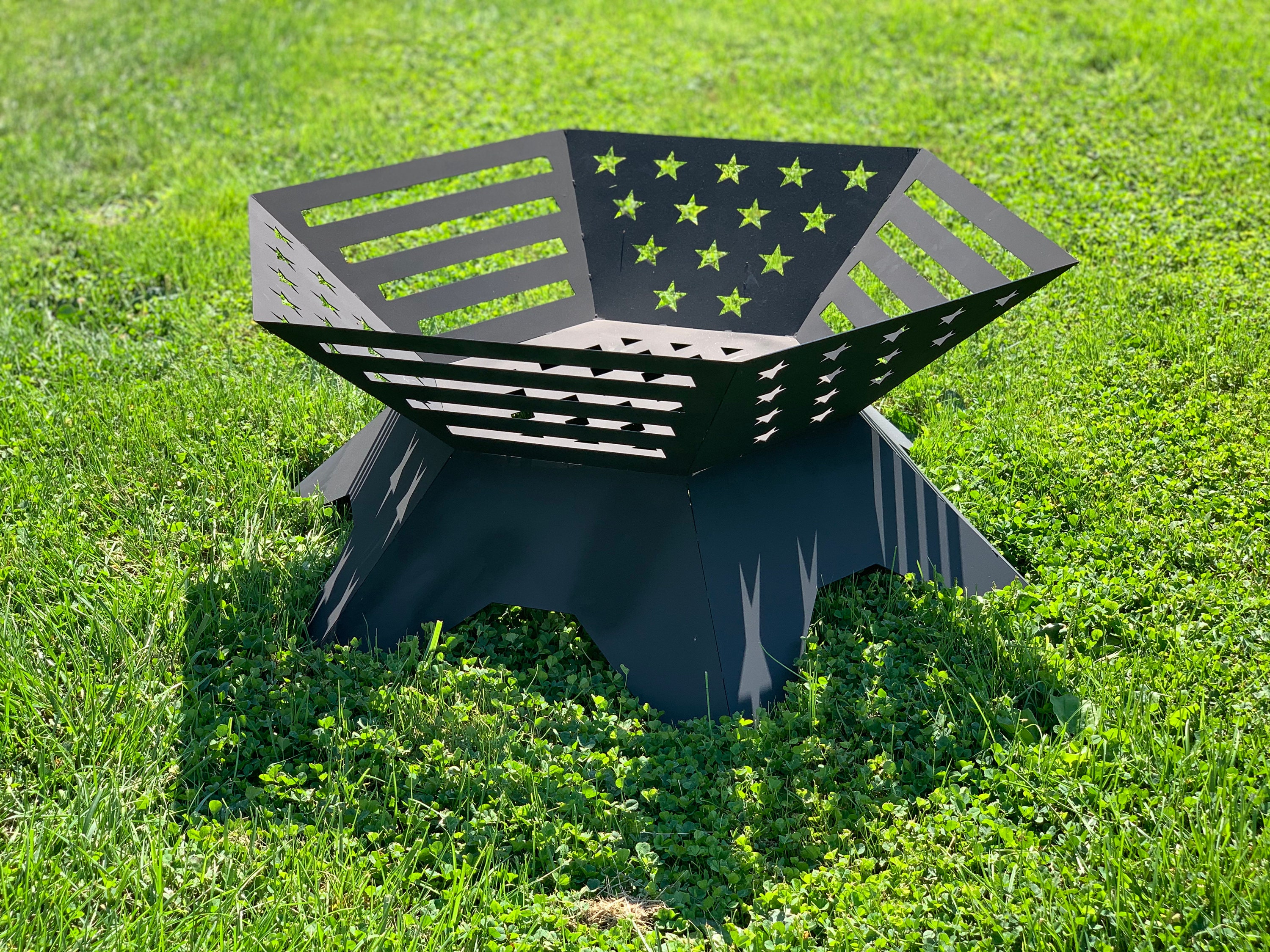 36" American Flag Hexagon Fire Pit DXF ONLY - Etsy