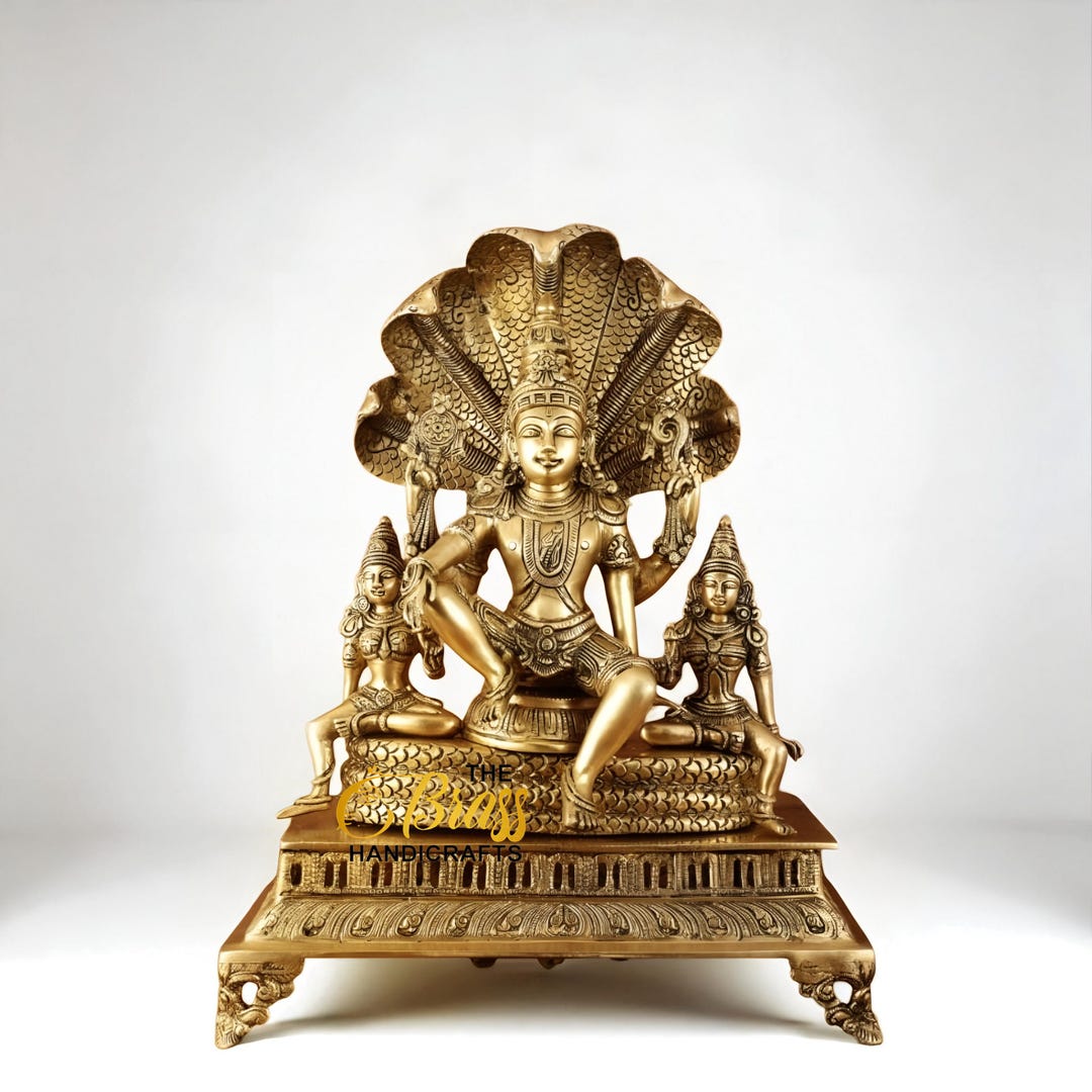 Brass Vishnu, Bhudevi, Sridevi Statue: Hindu Home Temple Decor - Etsy UK