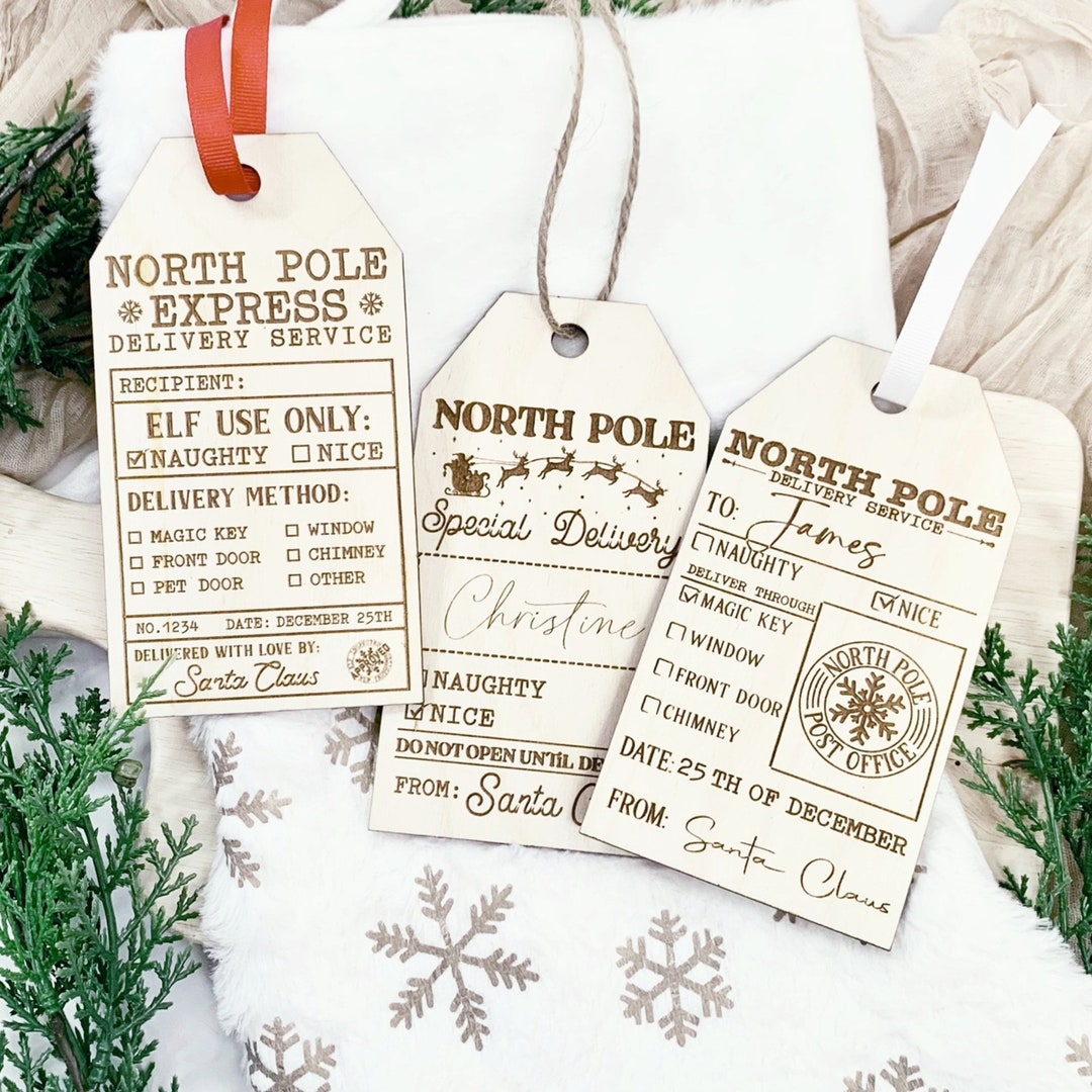 North Pole Christmas Gift Tag Personalized Gift Tag Special Delivery ...