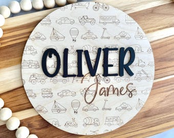 Personalized Custom Name Canvas for Boys Room Decor - Modern Kids Wall ...