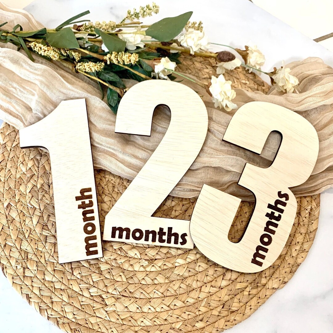 Baby Milestone Markers Monthly Milestone Photo Props First Year Wooden ...