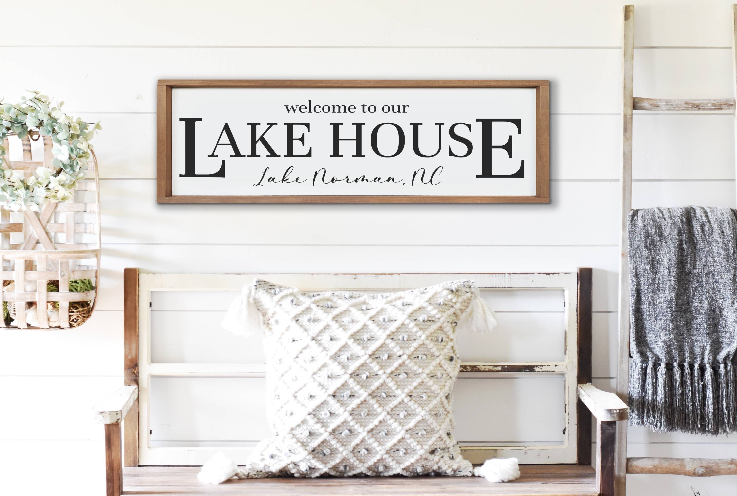 Personalized Wood Sign Lake Home Sign Lake Decor Farmhouse - Etsy