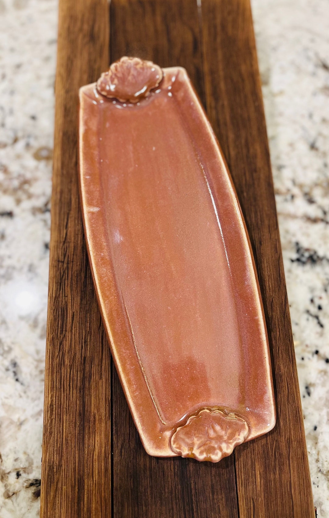 Coral Ceramic Platter - Etsy