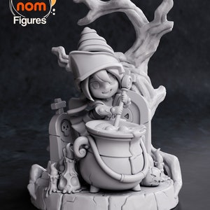 Chibi Potion Making Girl 3D Printed Statue Kit | Garage Kit | Model Kit ...