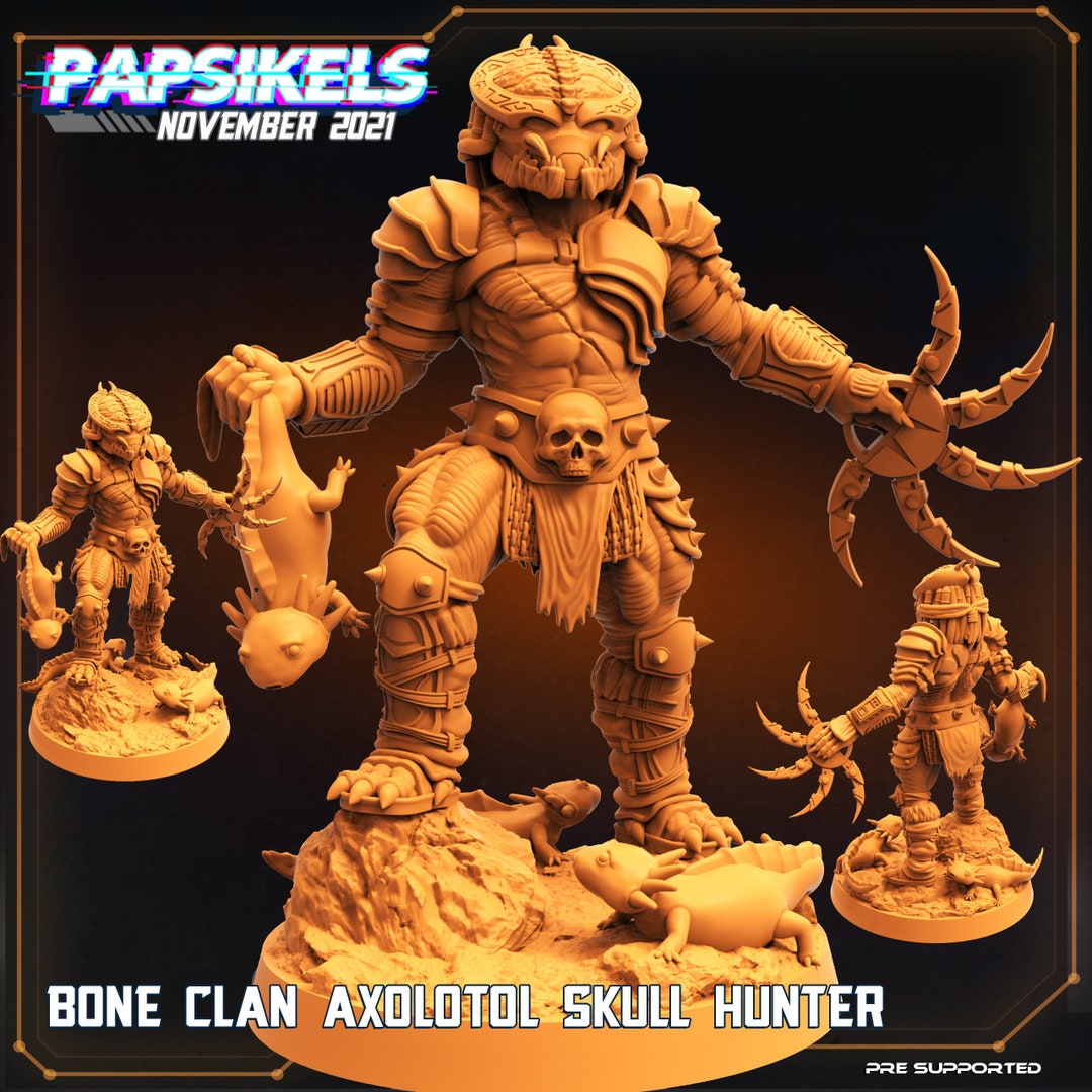 Bone Clan Axolotol Skull Hunter | Skull Hunters | 32mm Scale 3D Printed ...