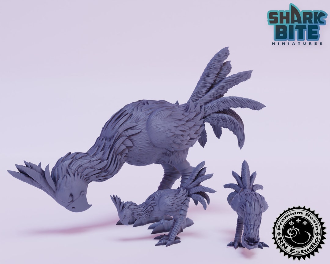 Classic JRPG Miniature Chuco-strider With Chicks, 32mm Scale 3D Printed ...