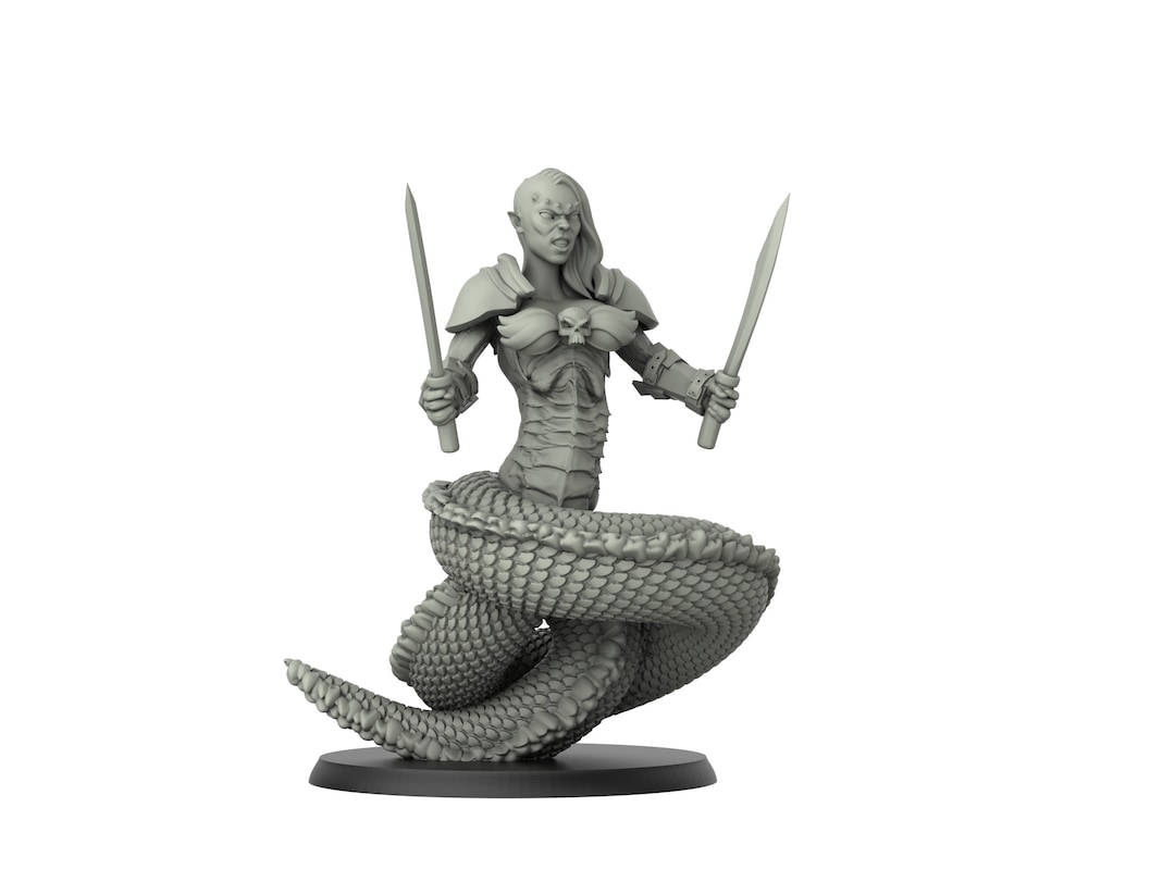 SNAKE WOMAN 32mm Scale 3D Printed Mythical Creature Miniature for ...