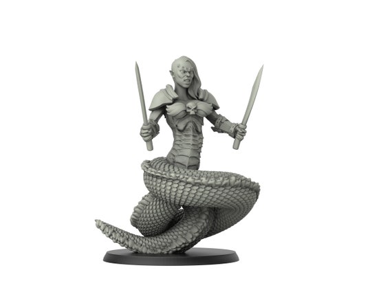 SNAKE WOMAN 32mm Scale 3D Printed Mythical Creature Miniature - Etsy
