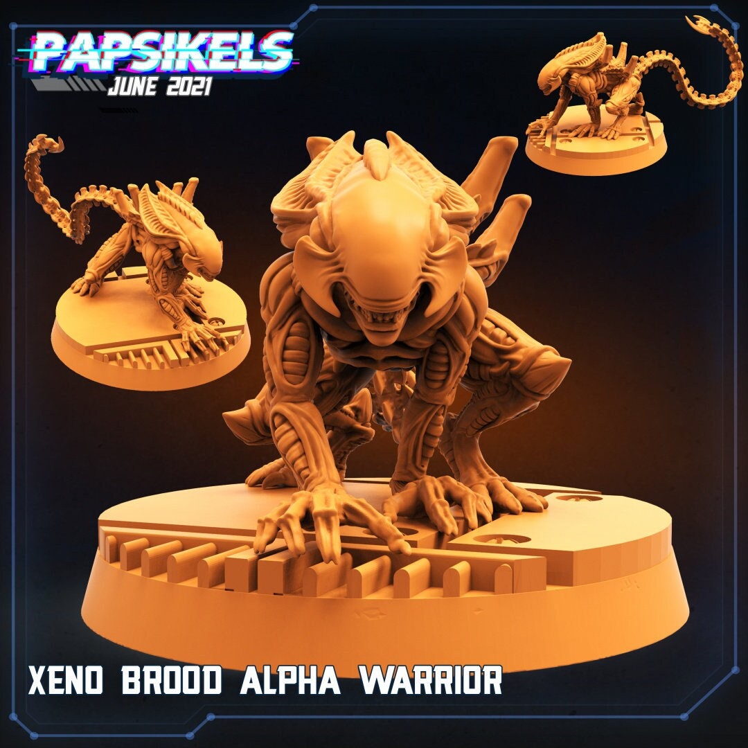 Xeno Brood Alpha Warrior | Aliens Vs Humans | 32mm Scale 3D Printed ...