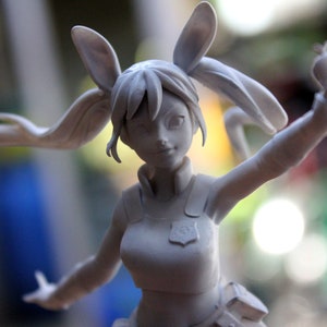 Humanized Bunny Girl 3D Printed Statue | Garage Kit | Model Kit ...