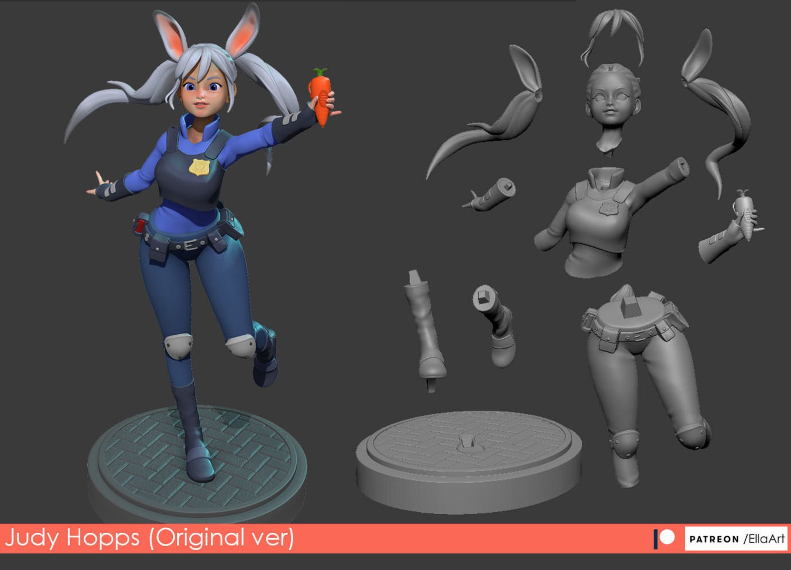 Humanized Bunny Girl 3D Printed Statue Garage Kit Model - Etsy