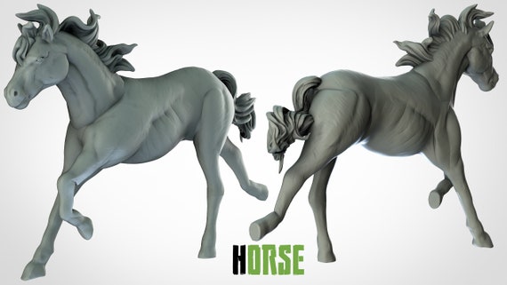 HORSE 32mm Scale 3D Printed Animal Miniature for Tabletop - Etsy