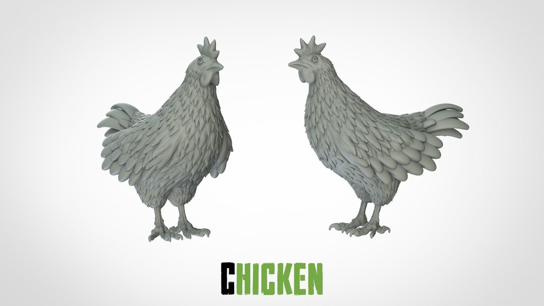 CHICKEN 32mm Scale 3D Printed Animal Miniature for Tabletop Gaming by ...