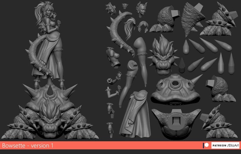 Bowsette 3D Printed Statue Garage Kit Model Kit Designed - Etsy UK