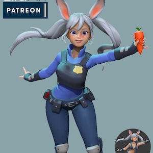 Humanized Bunny Girl 3D Printed Statue | Garage Kit | Model Kit ...