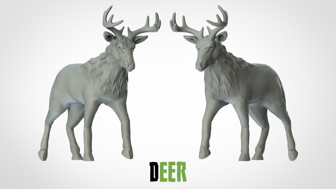 DEER 32mm Scale 3D Printed Animal Miniature for Tabletop Gaming by ...