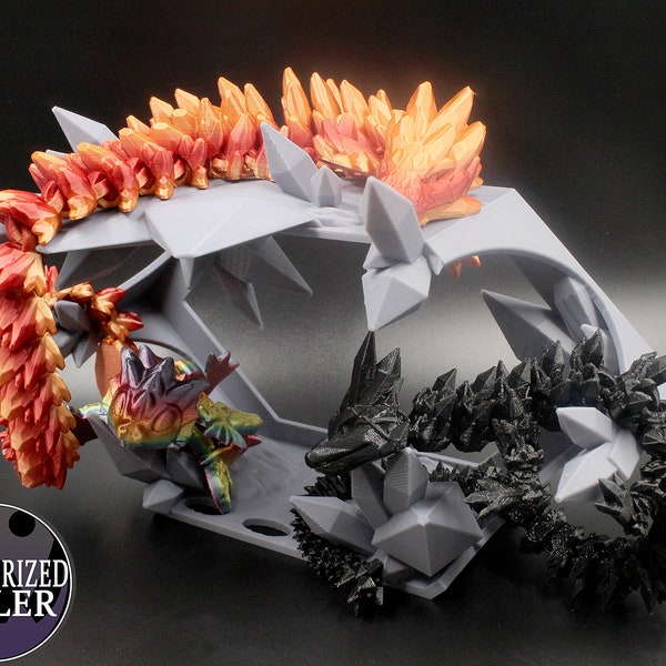 3d Articulated Dragon With Stand - Etsy
