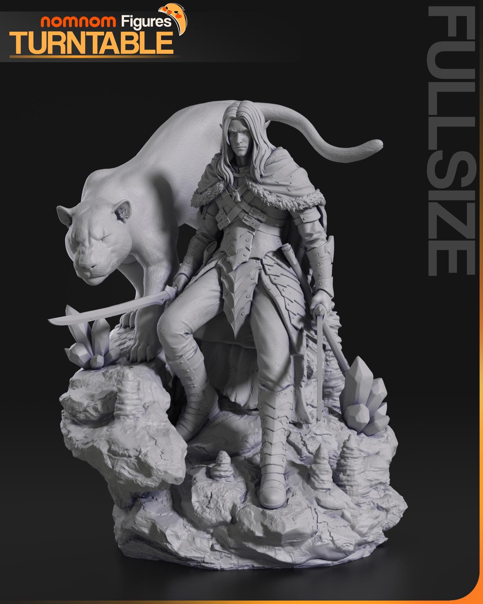 Drow Adventurer 3D Printed Statue Fan Art | Garage Kit | Model Kit ...