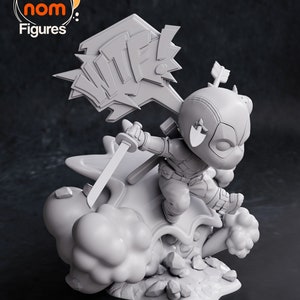 Chibi Mouthy Merc 3D Printed Statue Kit | Garage Kit | Model Kit | Designed by Nomnom Figures - Etsy