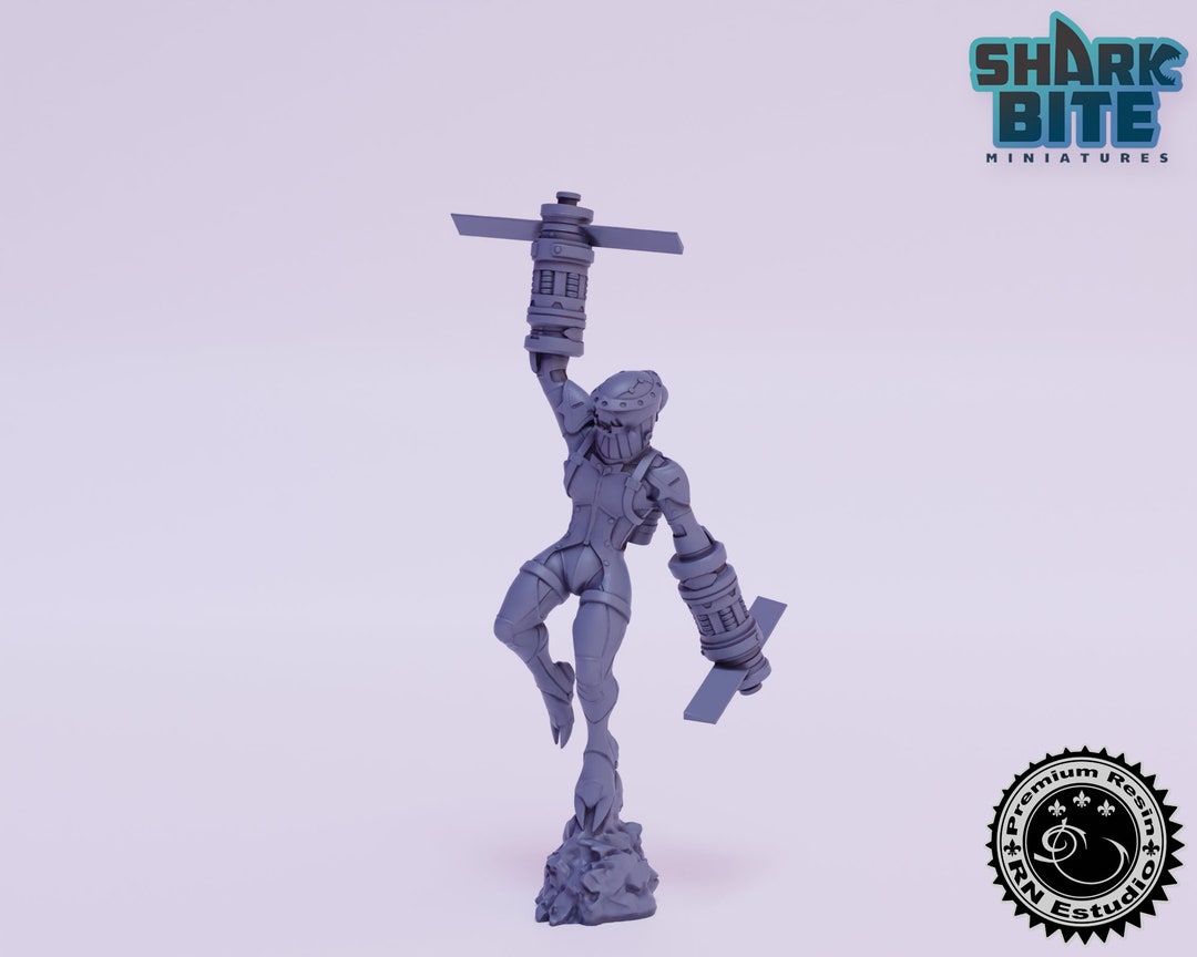 Classic JRPG Miniature Helitrooper, 32mm Scale 3D Printed Tabletop RPG ...