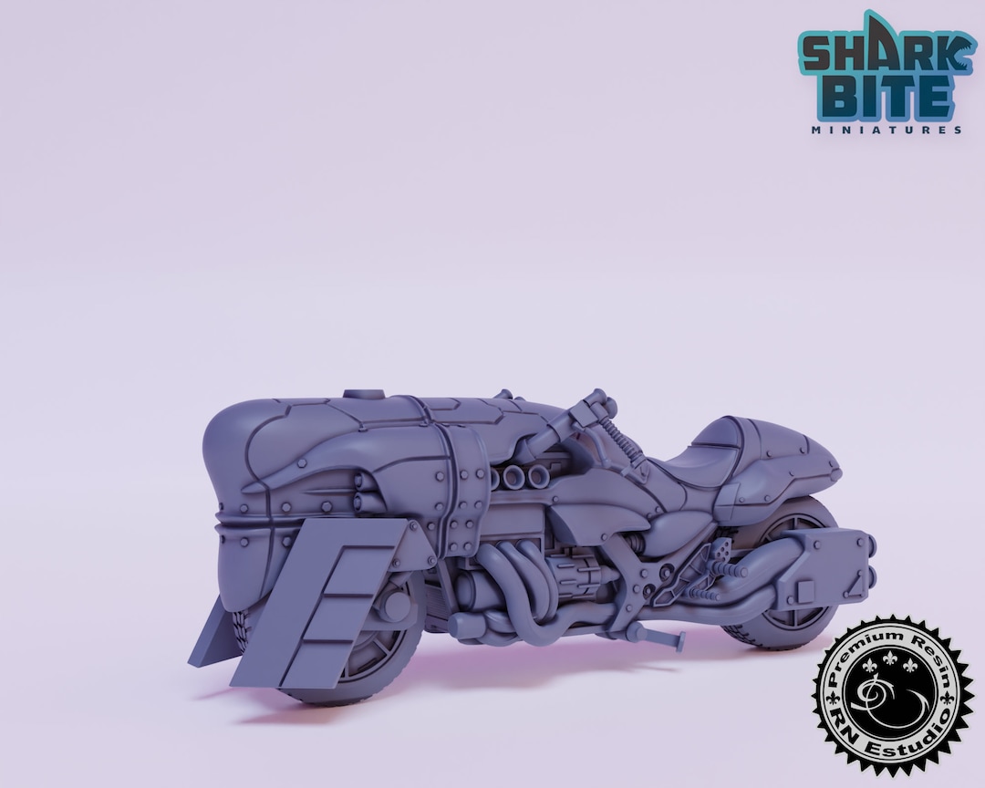 Classic JRPG Miniature Shinra Bike, 32mm Scale 3D Printed Tabletop RPG ...