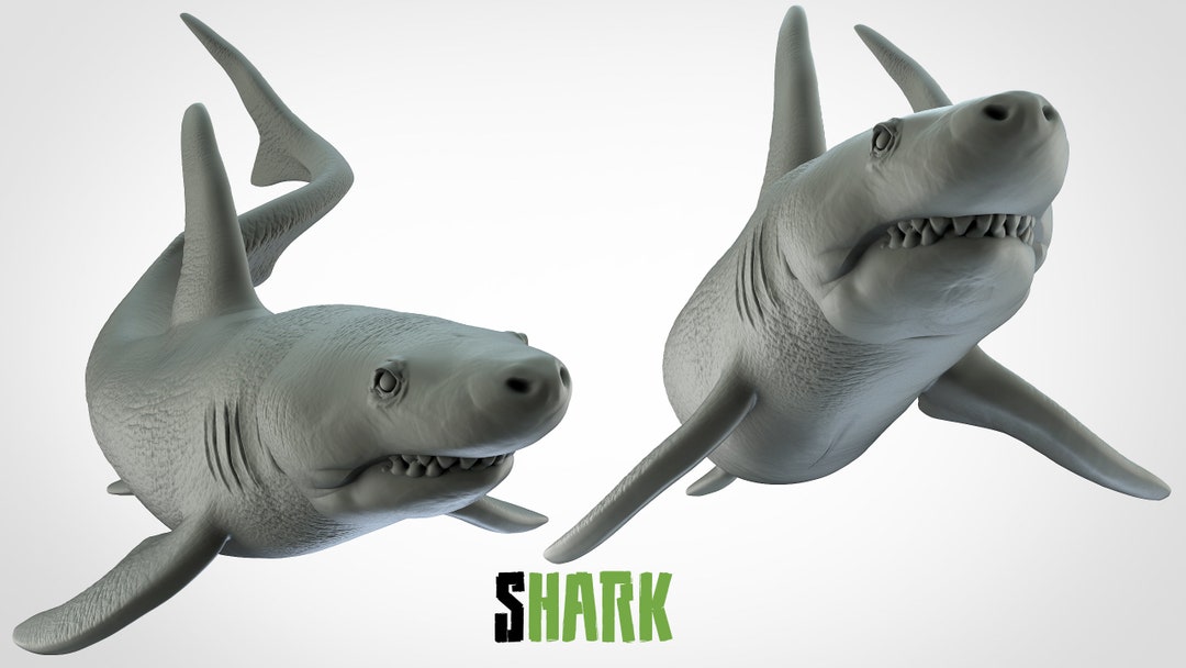 SHARK 32mm Scale 3D Printed Animal Miniature for Tabletop Gaming by ...
