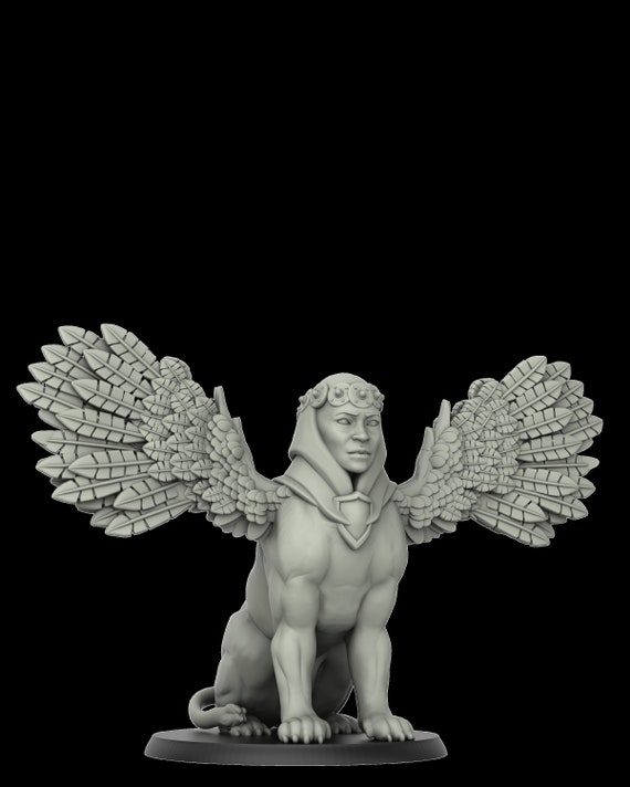 GYNOSPHINX 32mm Scale 3D Printed Mythical Creature Miniature - Etsy
