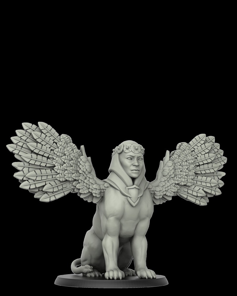 GYNOSPHINX 32mm Scale 3D Printed Mythical Creature Miniature - Etsy