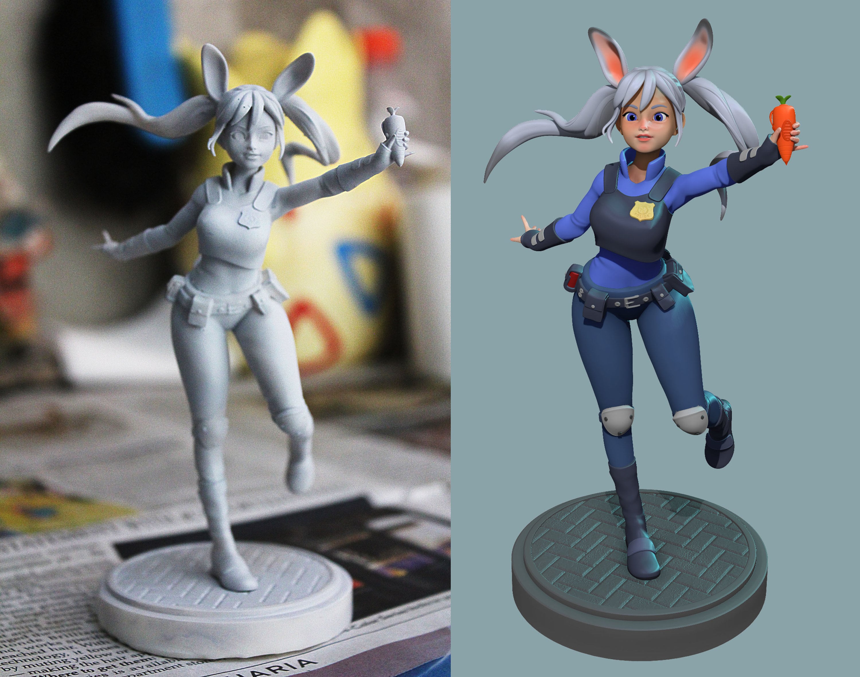 Humanized Bunny Girl 3D Printed Statue Garage Kit Model - Etsy UK