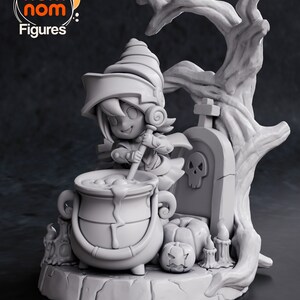Chibi Potion Making Girl 3D Printed Statue Kit | Garage Kit | Model Kit ...