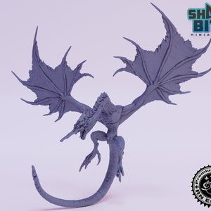 Classic JRPG Miniature Cerulean Dragon, 32mm Scale 3D Printed Tabletop ...