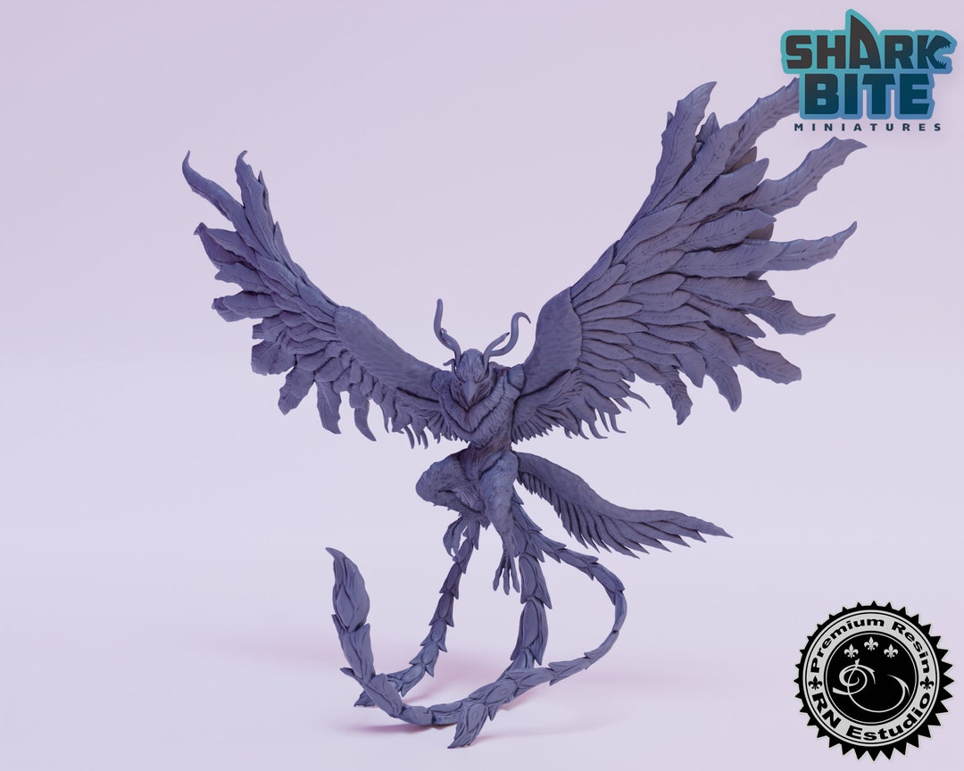 Classic JRPG Miniature Phoenix, 32mm Scale 3D Printed Tabletop RPG for ...