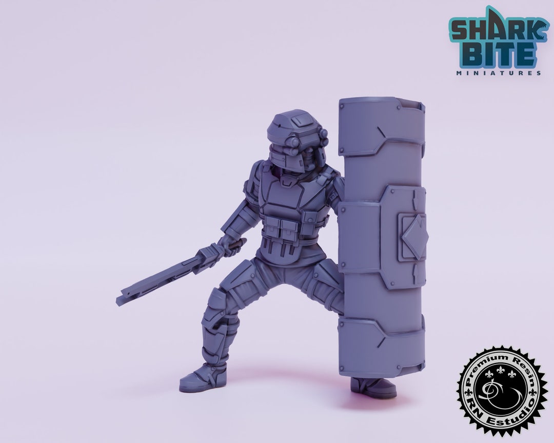 Classic JRPG Miniature Shielded Soldier, 32mm Scale 3D Printed Tabletop ...