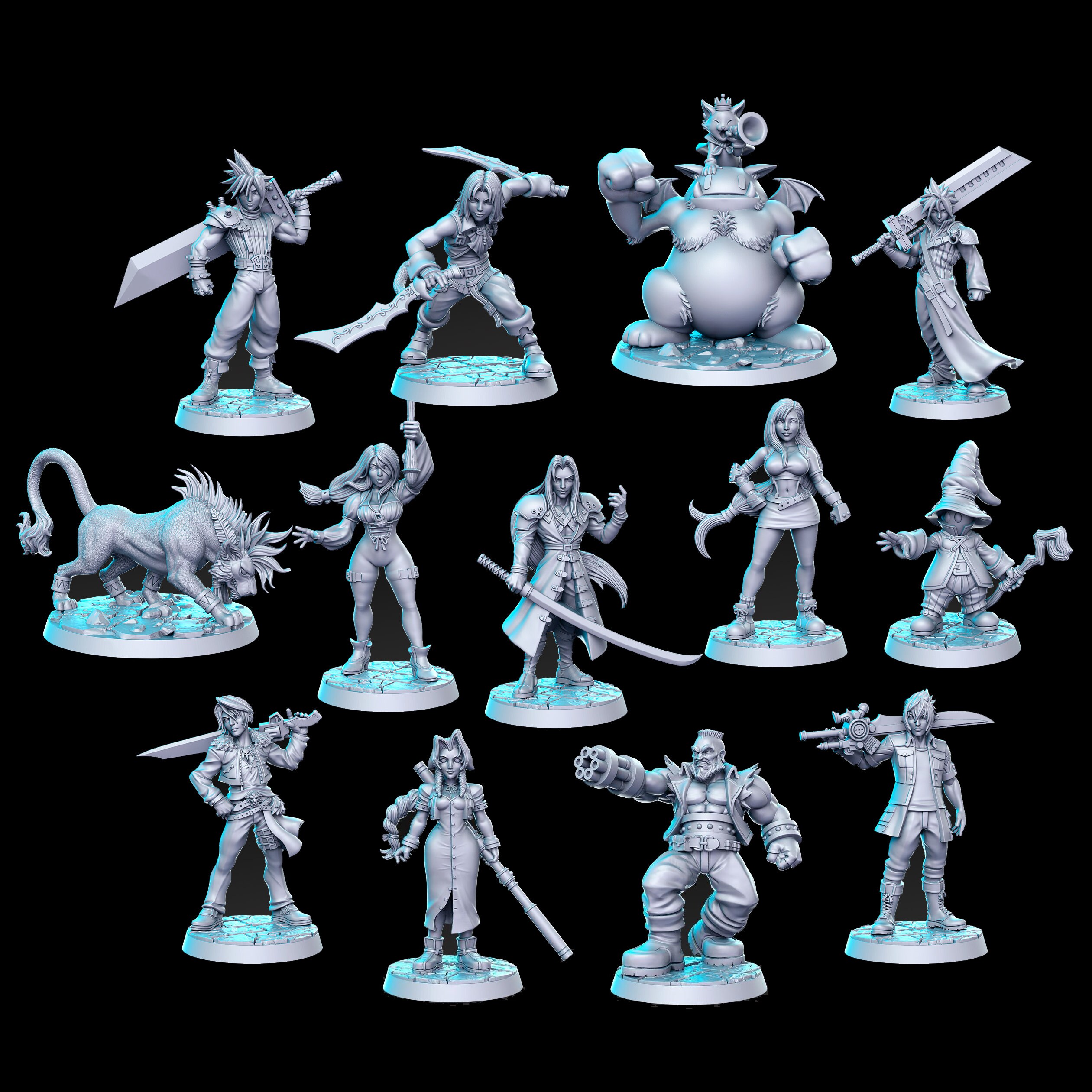 Role Playing Miniatures Toys D&D Final Fantasy Cloud Strife 3D Printed ...