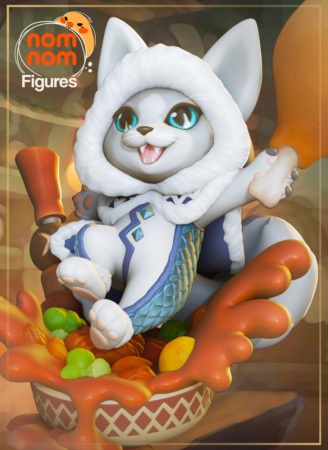 Chibi Feline Familiar 3D Printed Statue Kit | Garage Kit | Model Kit ...