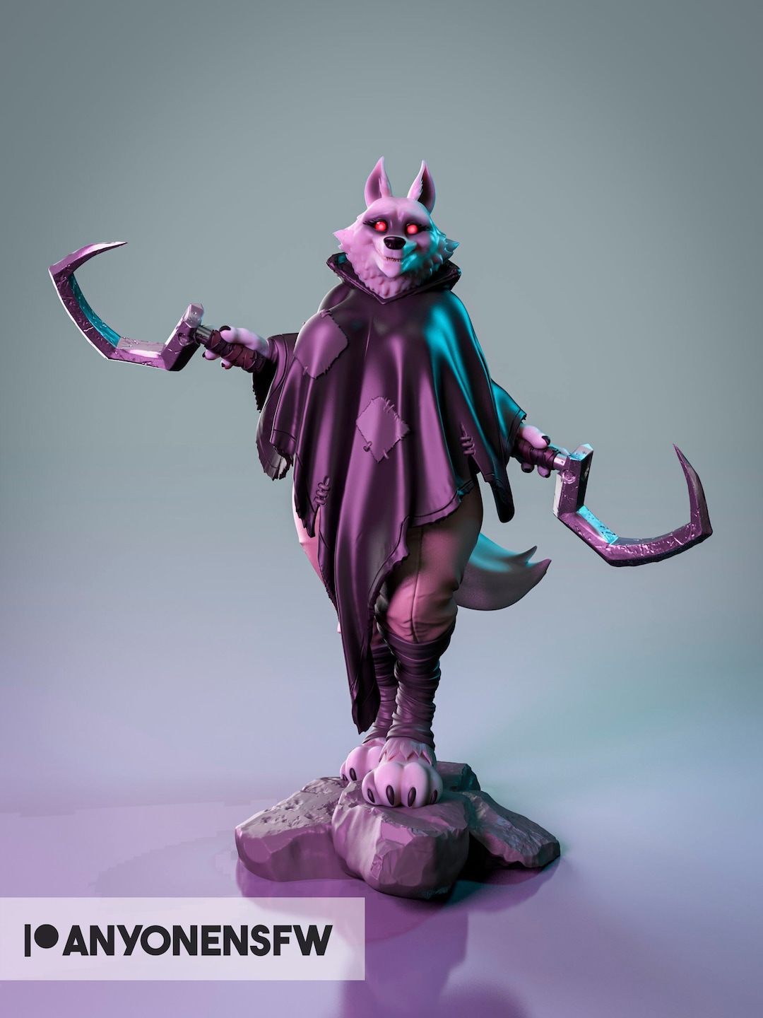 Naughty Wolf Pin up Figurine | 3D Resin Print | Model Kit | Garage Kit ...