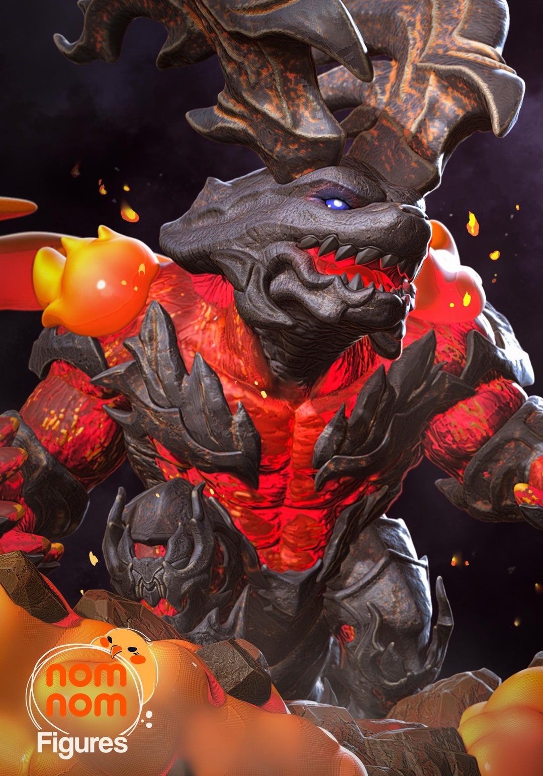 Chibi Fire God 3D Printed Statue Kit | Garage Kit | Model Kit ...