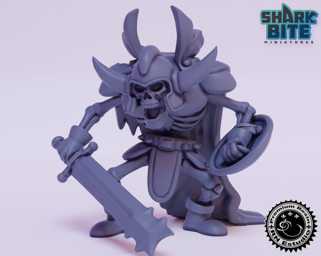 Classic JRPG Miniature Skeleton, 32mm Scale 3D Printed Tabletop RPG for ...