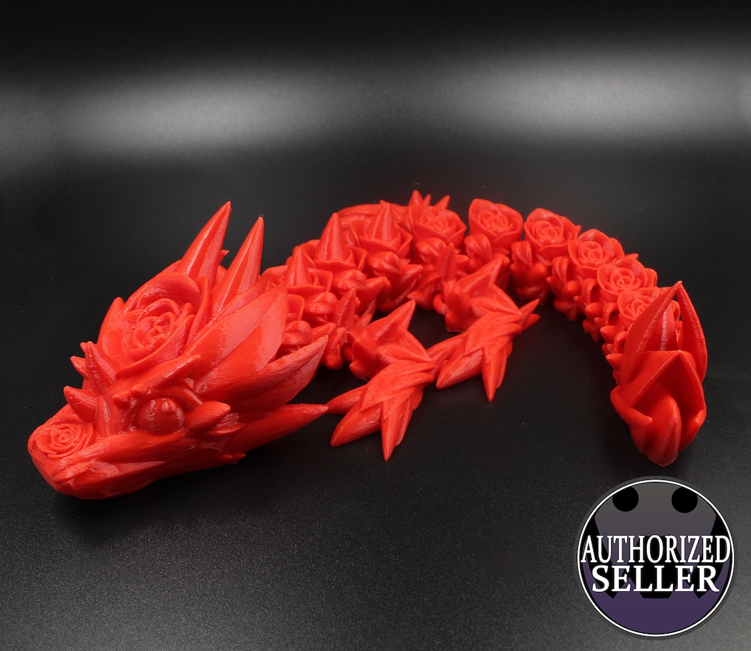 Articulated Rose Baby Dragon 3D Printed Fidget Desk Toy | Designed by ...