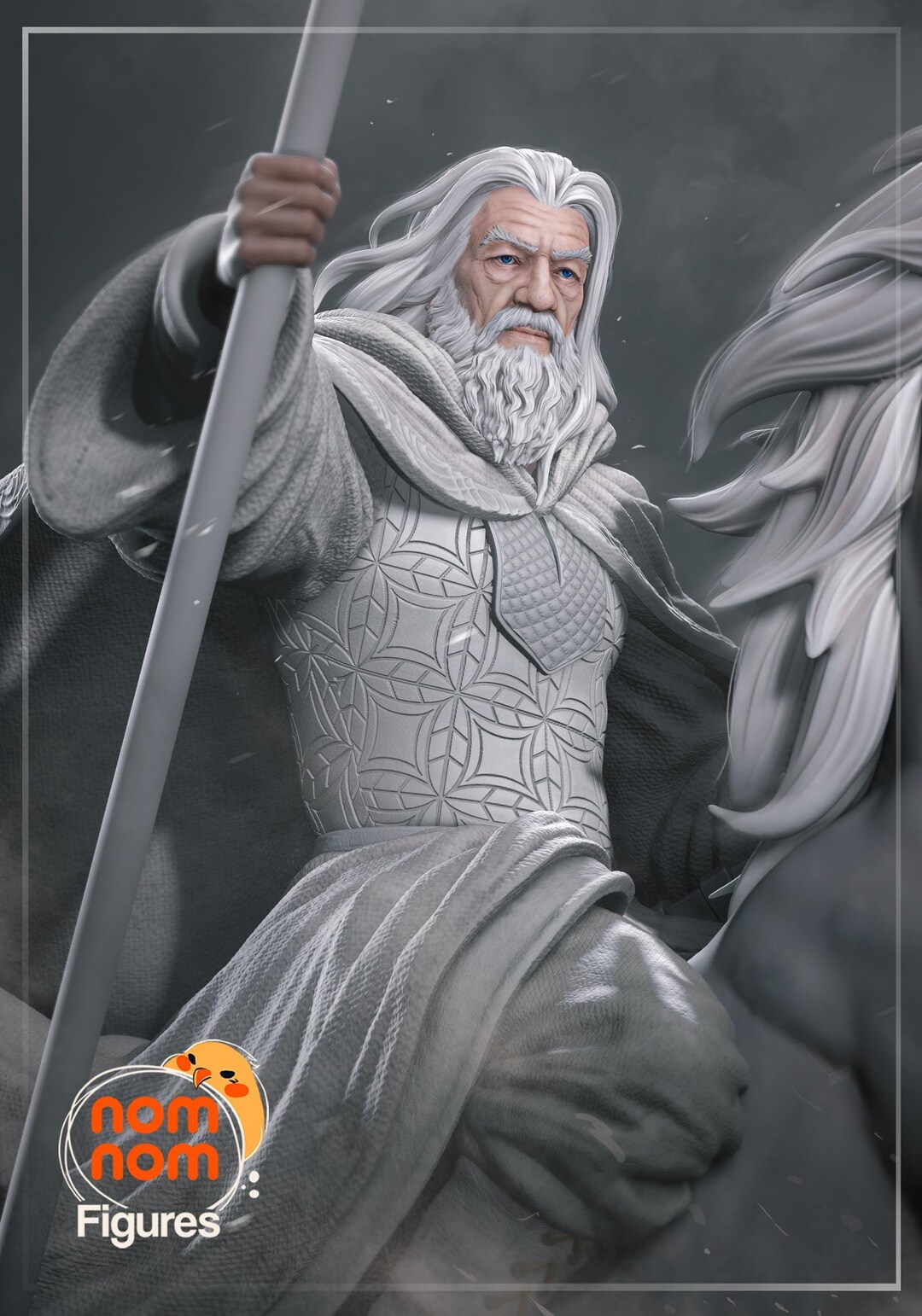 White Wizard 3D Printed Statue Fan Art | Garage Kit | Model Kit ...