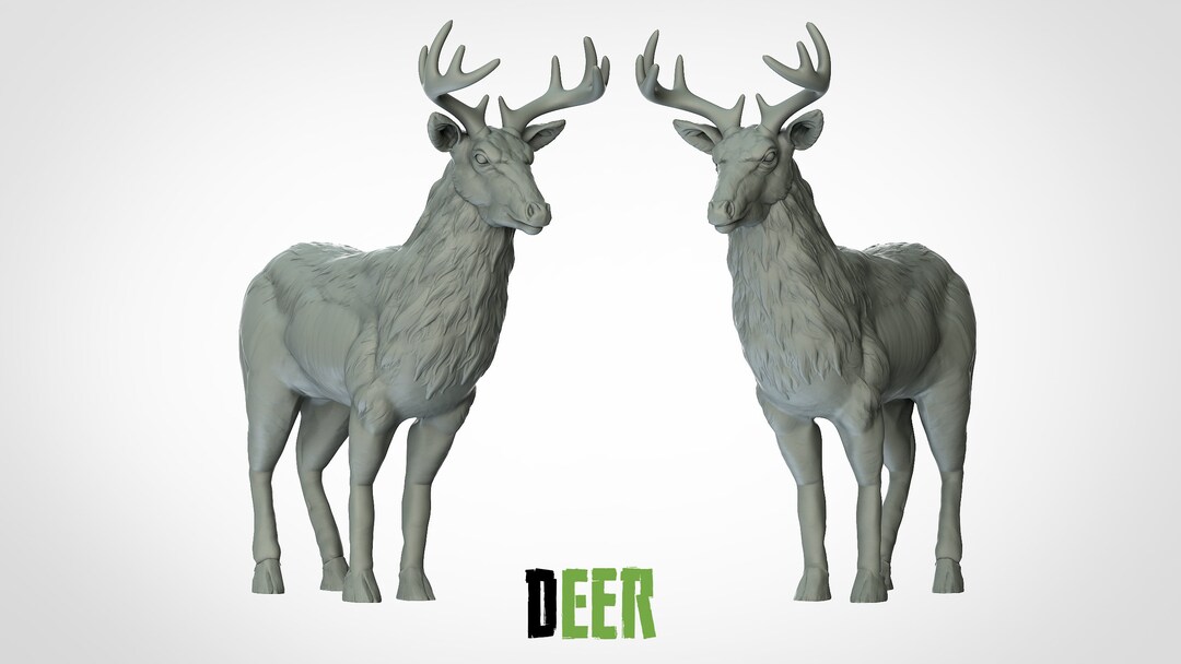 DEER 32mm Scale 3D Printed Animal Miniature for Tabletop Gaming by ...