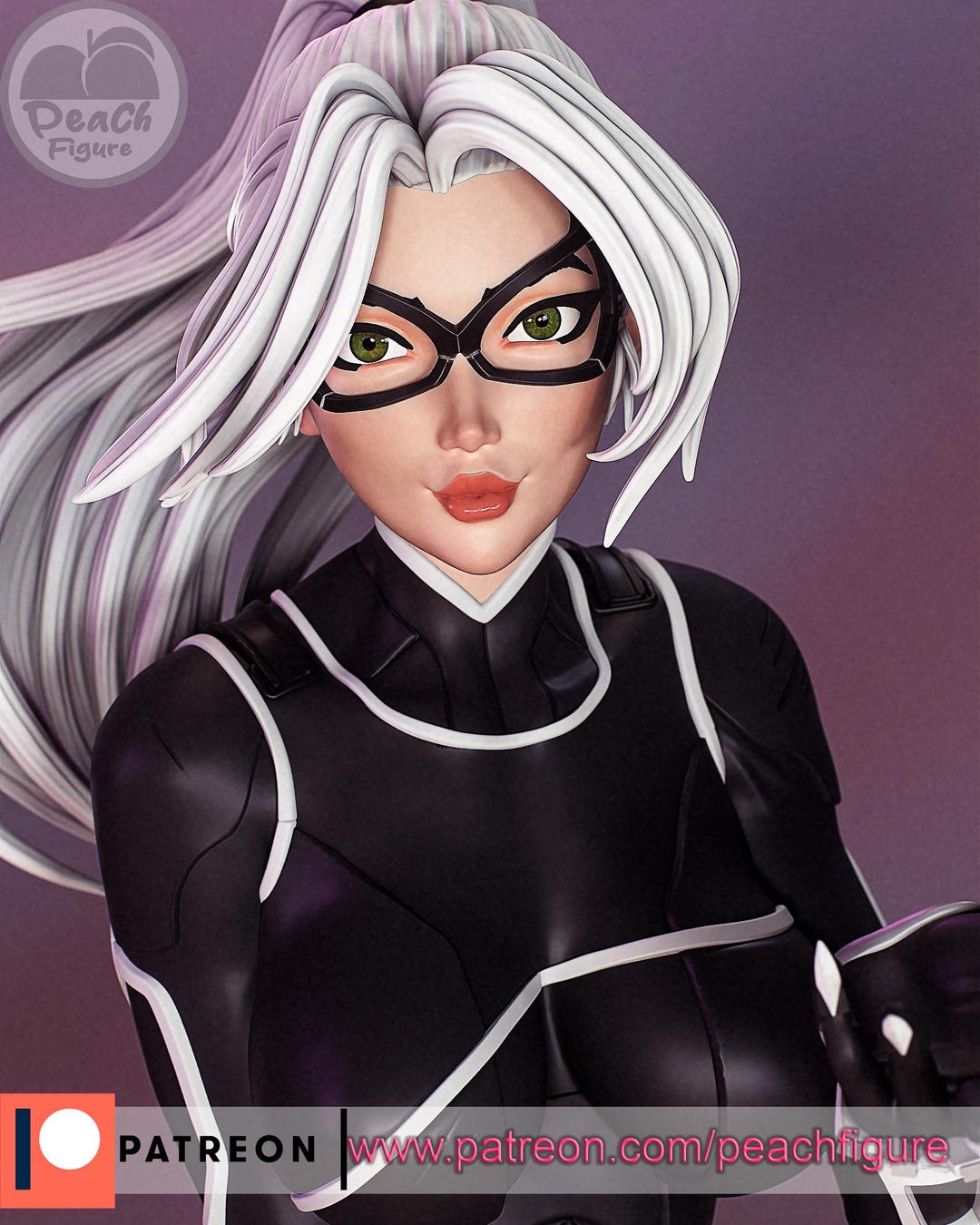 Black Feline Girl Fan Art Pin up Figurine | 3D Resin Print | Garage Kit ...