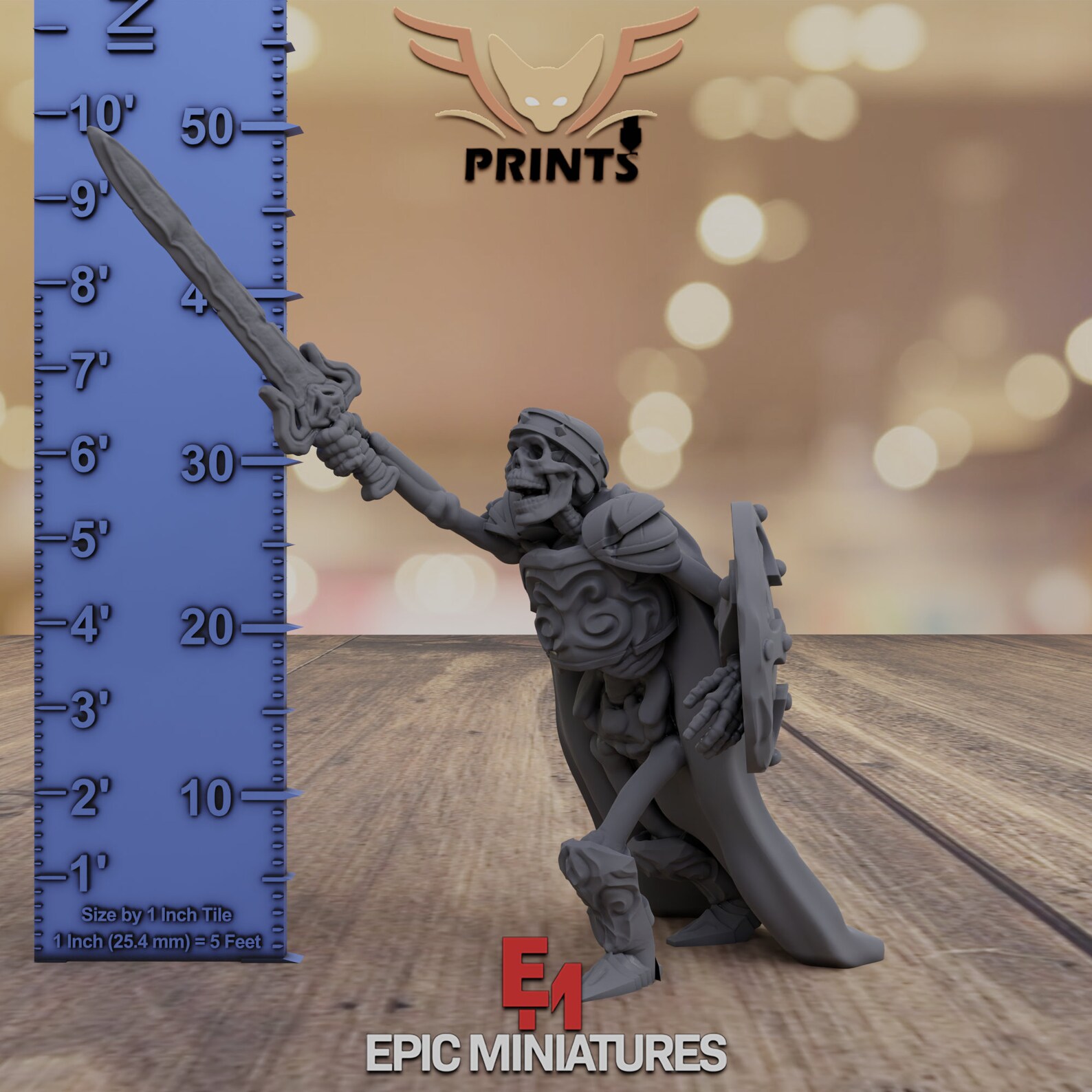 Skeleton Warrior Miniatures 28mm 3D printed Tabletop RPG for | Etsy