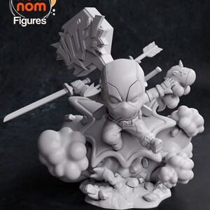 Chibi Mouthy Merc 3D Printed Statue Kit | Garage Kit | Model Kit ...